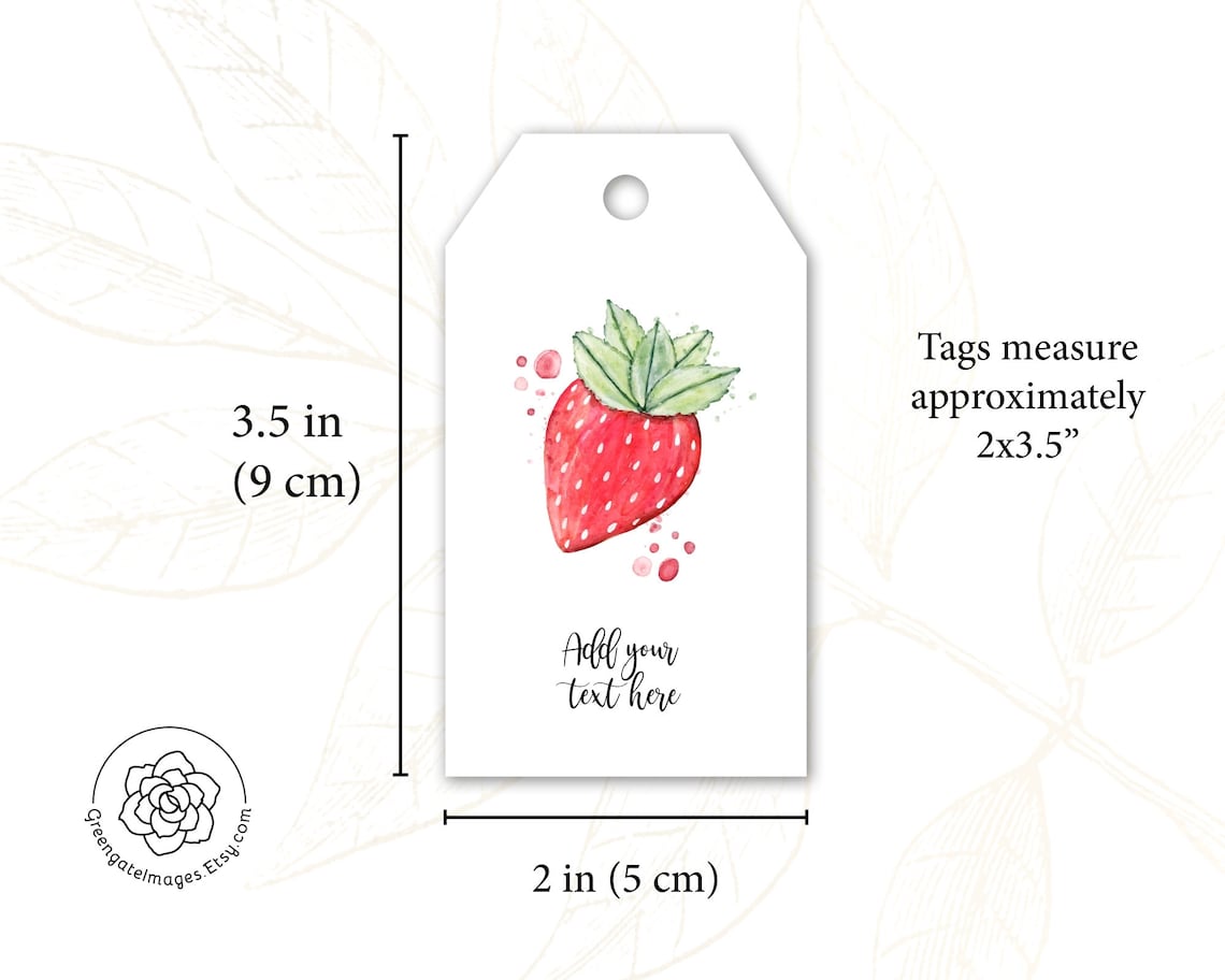 Strawberry Gift Tags Printable Gift Tag Editable Corjl - Etsy