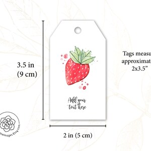 Strawberry Gift Tags - Printable Gift Tag, Editable Corjl, Favor Bag ...