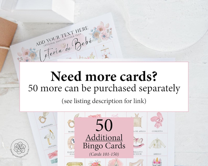 GIRL - Lotería De Bebé: 100 Cards, PRINTABLE Bingo Pdf, Personalized ...