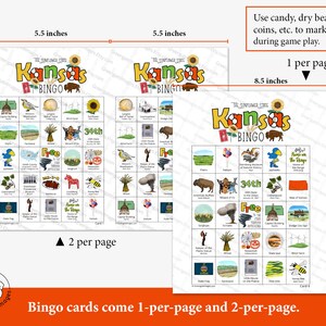 Kansas Bingo Cards - 50 PRINTABLE Unique Cards Download Instantly. Fun ...