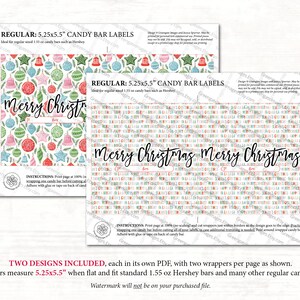 Christmas Candy Bar Wrappers - PRINTABLE Candy Bar Wrapper, Merry ...