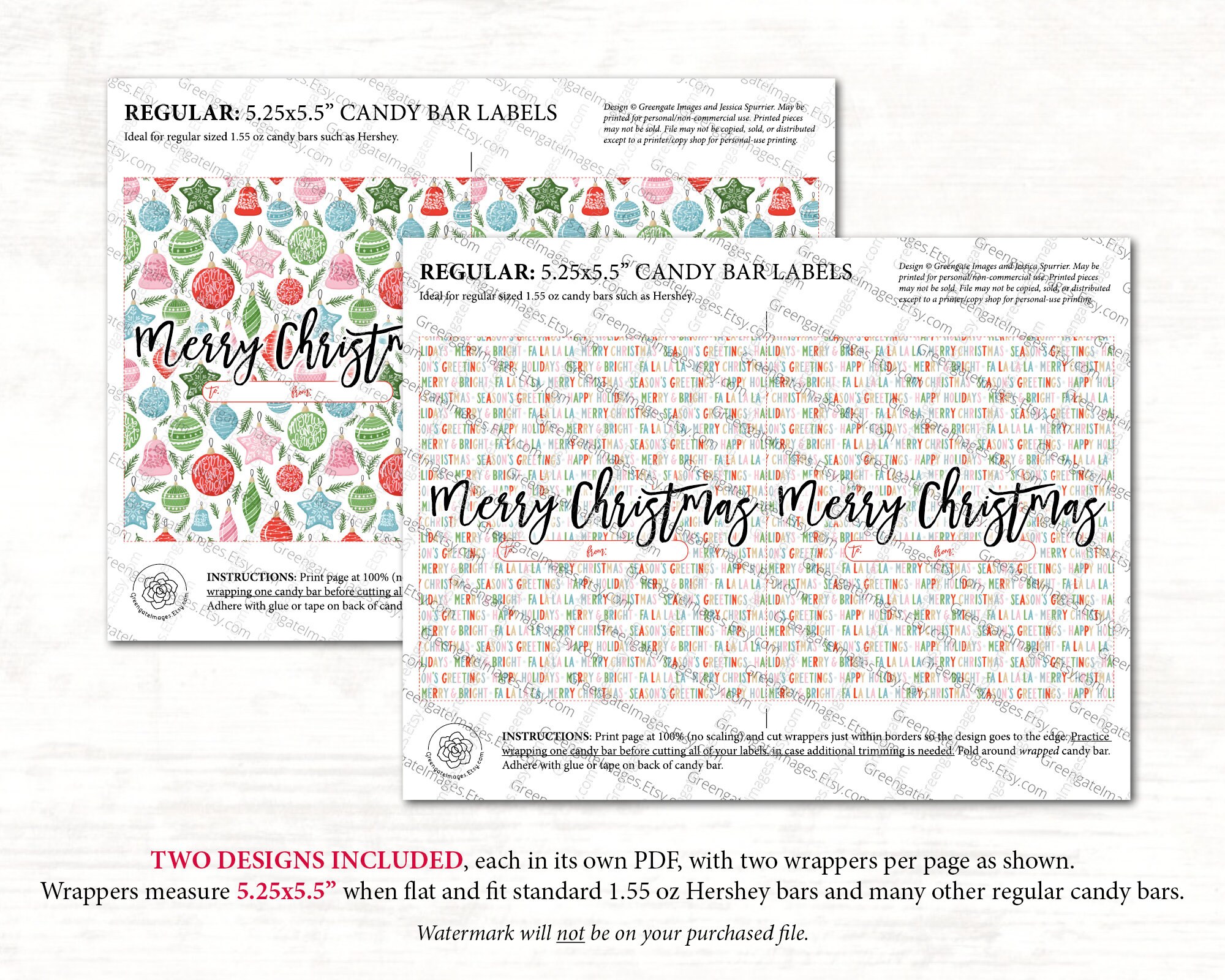 Christmas Candy Bar Wrappers - PRINTABLE Candy Bar Wrapper, Merry Christmas, Pdf Download, Small ...