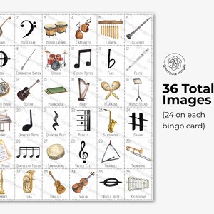 Music Bingo - 50 PRINTABLE Unique Cards. Instant Digital Download PDF ...