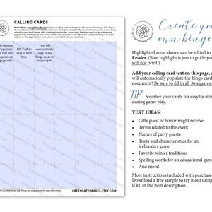 FILLABLE Winter Bingo Template: 50 Cards Printable Pdf, Editable ...