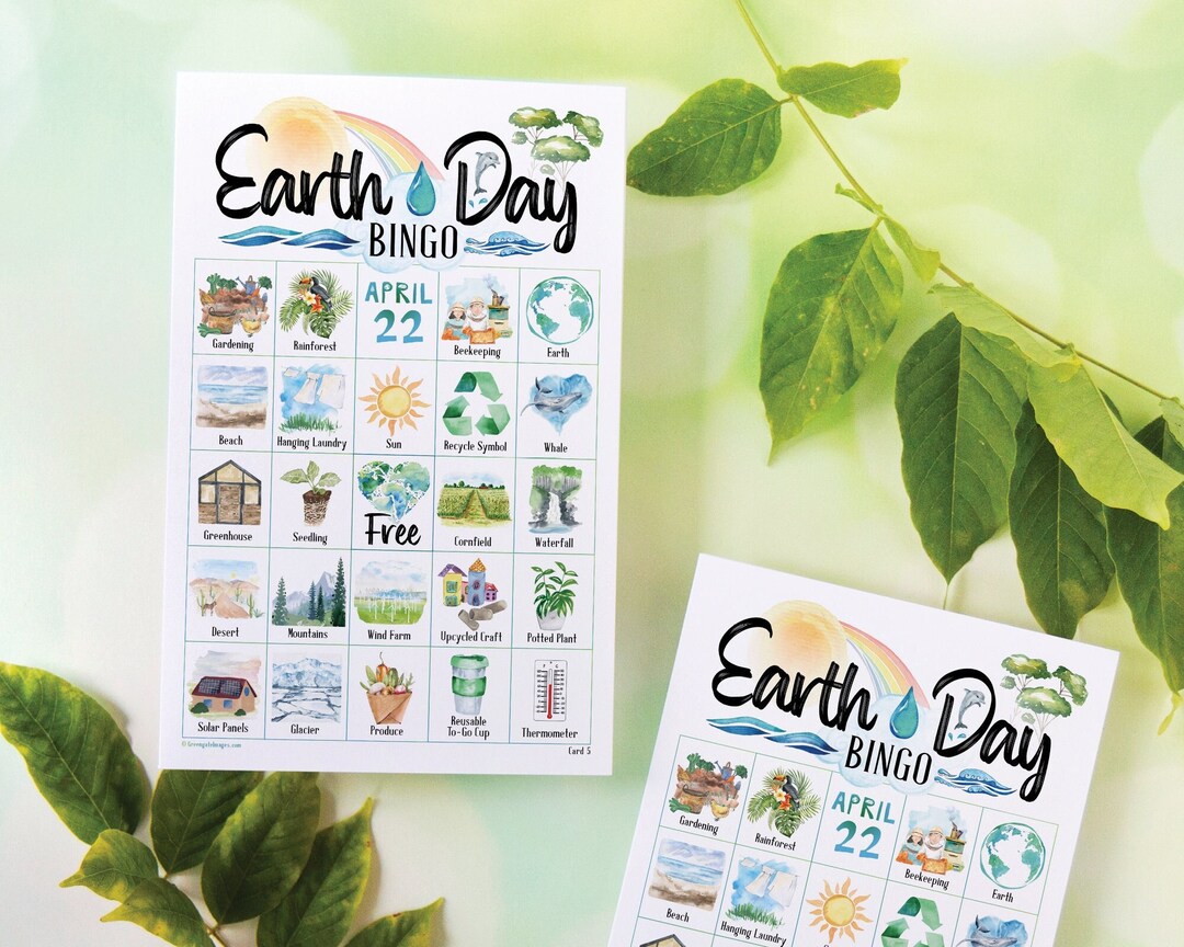 Earth Day Bingo - 50 PRINTABLE Unique Cards. Instant Digital Download ...
