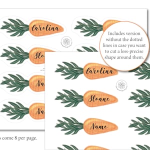 Carrot Gift Tags - Corjl Editable, Favor Tag, Printable Hang Tag, Bag ...