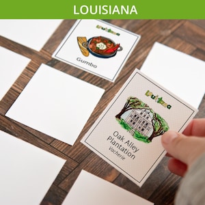 Louisiana Memory Game - PRINTABLE Downloadable Activity PDF. Matching ...