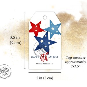 Patriotic Gift Tag - Printable & Corjl Editable / Red Blue Stars Gift ...