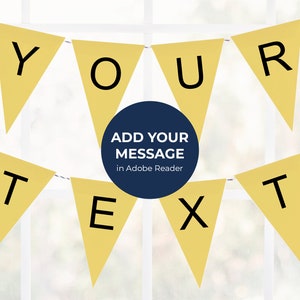 Butter Yellow Letter Banner PRINTABLE, Editable Banner PDF. Instant ...