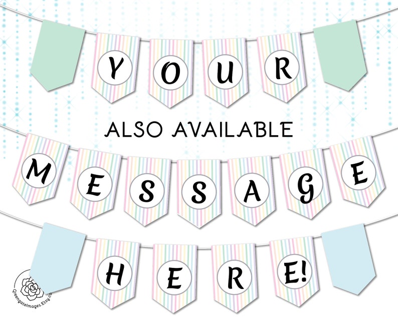 Pastel Rainbow Bunting SIX COLORS INCLUDED Printable Solid - Etsy