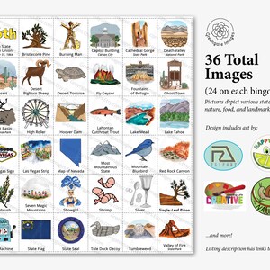Nevada Bingo Cards - 50 PRINTABLE Unique Cards to Download Instantly ...