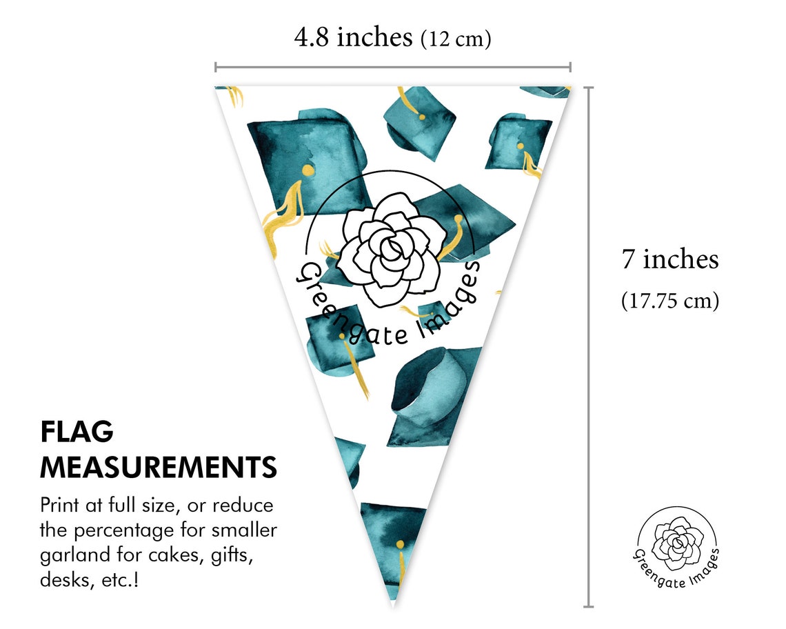 Teal Graduation Bunting PRINTABLE Graduation Cap Design - Etsy