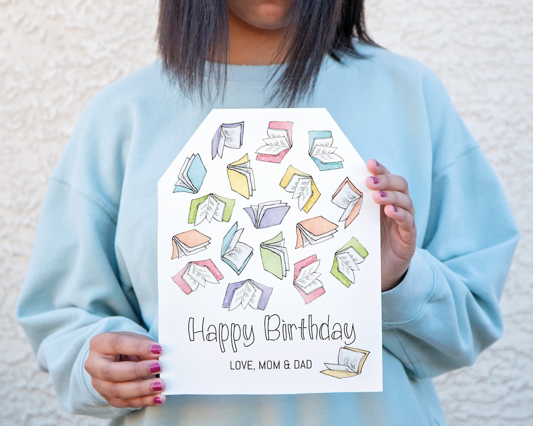 Books XL Giant Gift Tag Template - PRINTABLE Editable Corjl, Extra ...