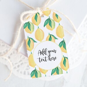 Lemon Gift/favor Tags - Corjl, Printable Gift Tags, Editable Text ...