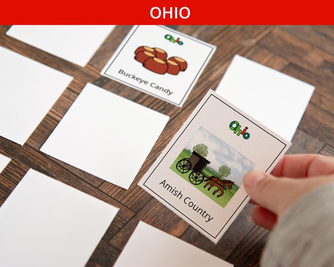 Ohio Memory Game - PRINTABLE Downloadable Activity PDF. Matching Game ...