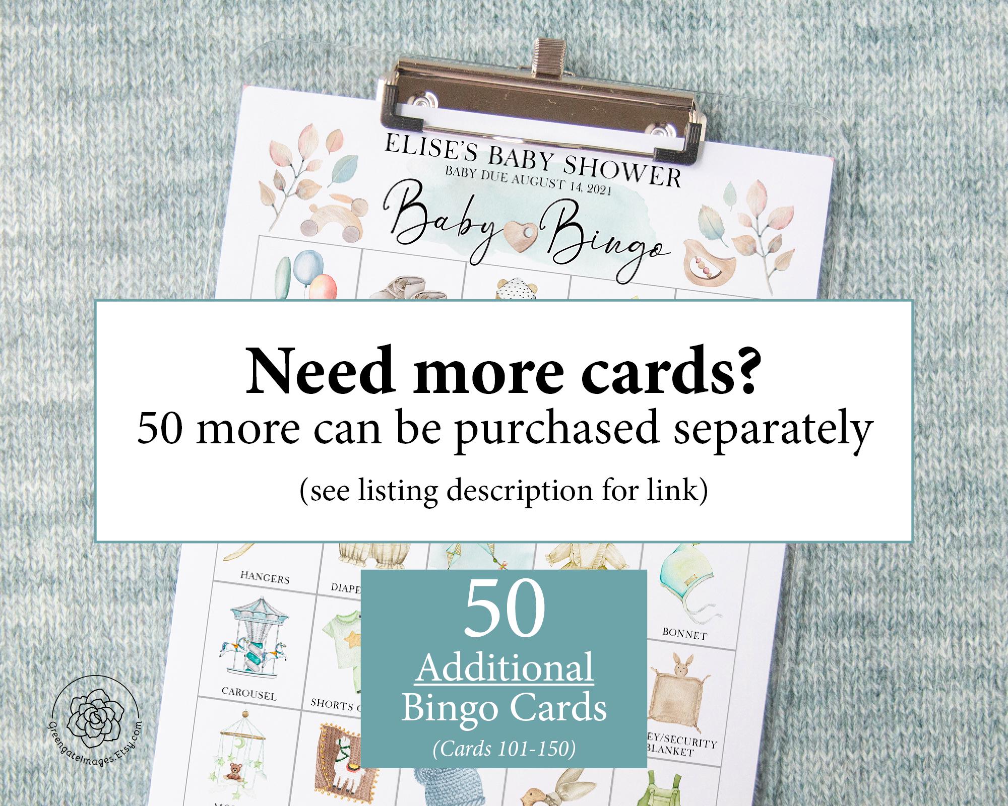 Baby Shower Bingo: 100 Cards, PRINTABLE Bingo Pdf, Personalized Baby ...