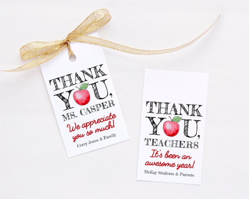 Teacher Gift Tags Printable Gift Tag Editable Corjl Favor - Etsy