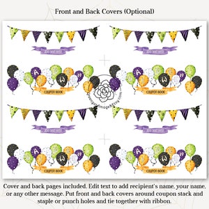Halloween Coupon Template: Printable Coupon Book, Editable Coupons, Diy ...