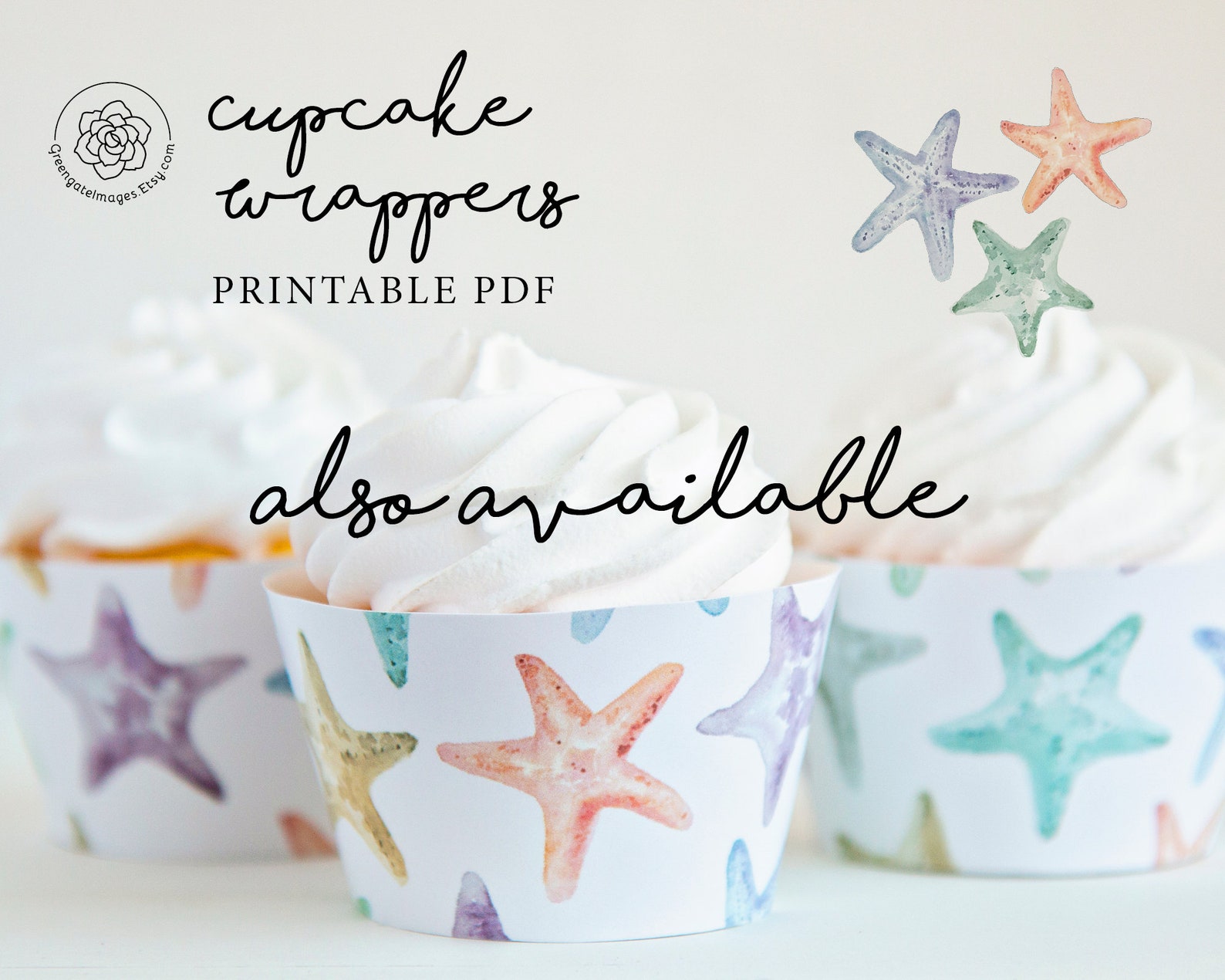 Starfish Gift Tags - Printable Gift Tag, Editable Corjl, Favor Bag Tag ...