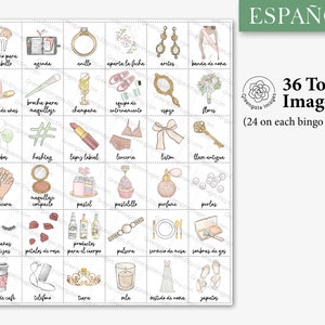 Lotería Para Despedida De Soltera - 50 PRINTABLE Bingo Cards, Spanish ...