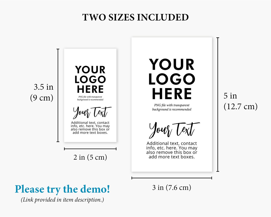 Logo Gift Tags Printable Gift Tags Edit in Corjl Small - Etsy Canada