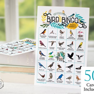Bird Bingo Cards: Printable Bingo, 50 Cards, Senior Citizen Activities ...