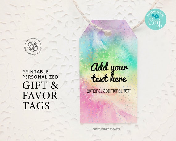 Pastel Rainbow Bakers Tag Birthday Tag Rainbow Happy Birthday Printable ...