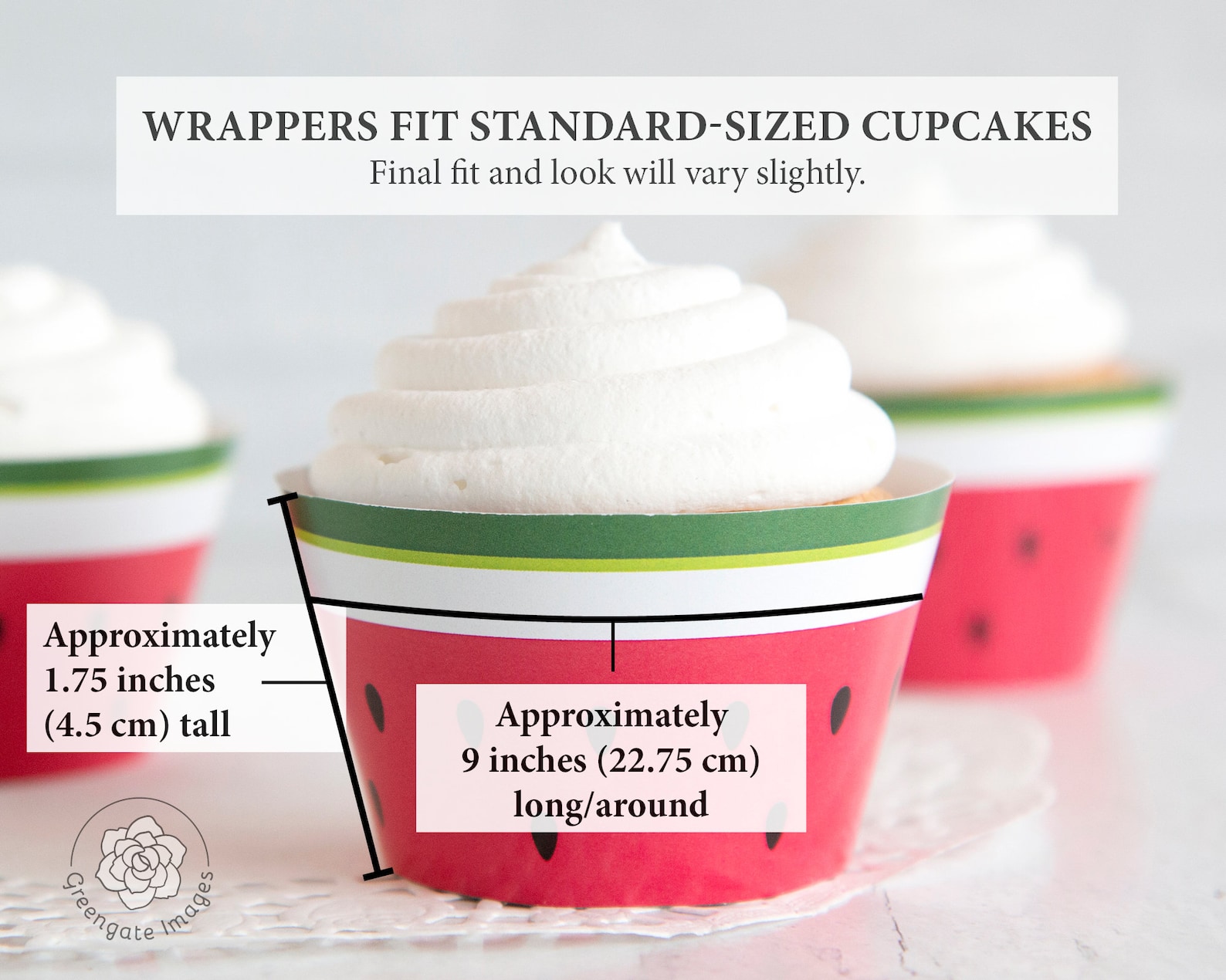 Watermelon Cupcake Wrappers - Twotti Frutti Party, Printable Fruit ...