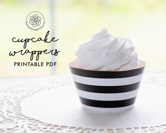 Black And White Cupcake Wrapper Template