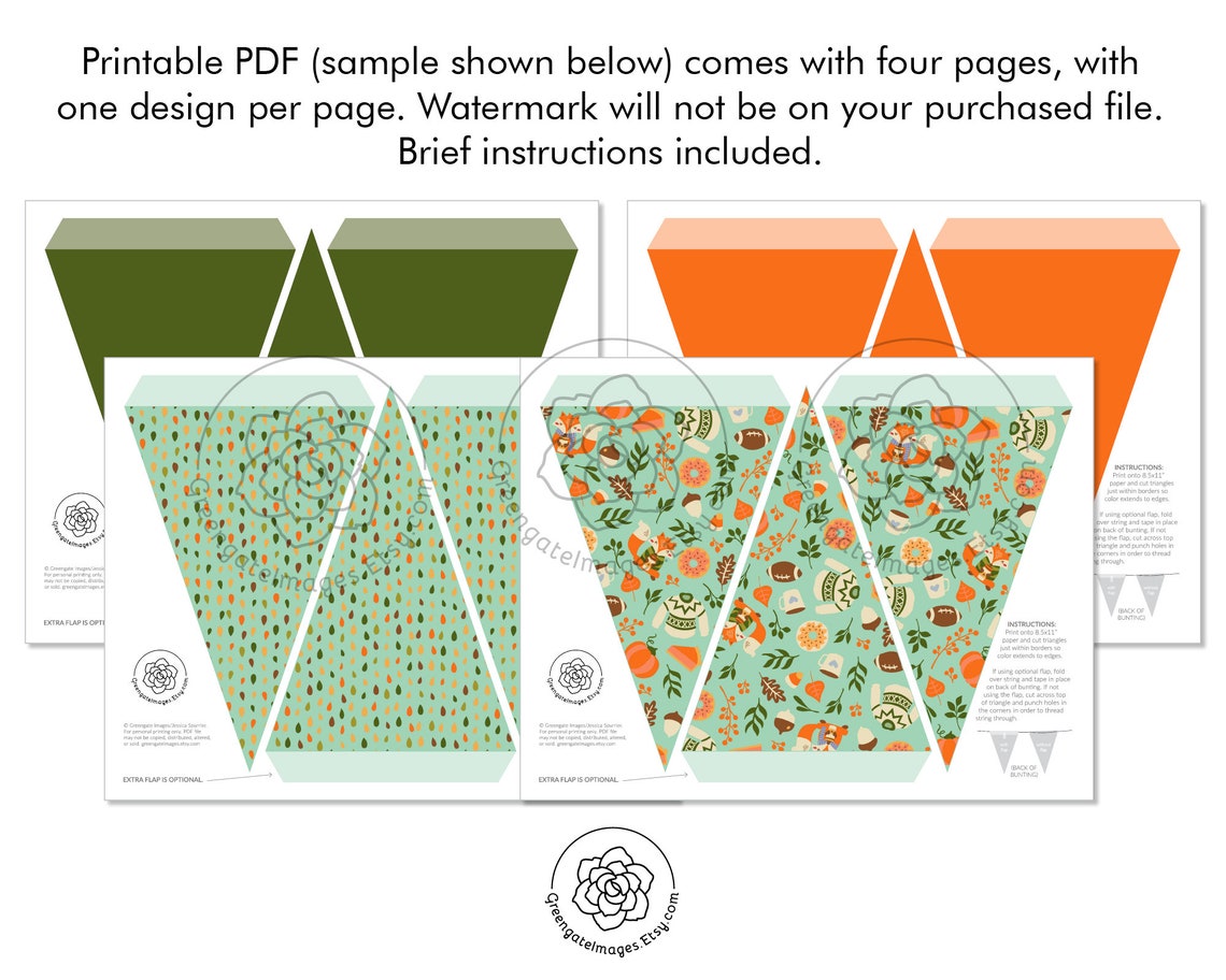 Fall Bunting PRINTABLE Instant Download PDF. - Etsy
