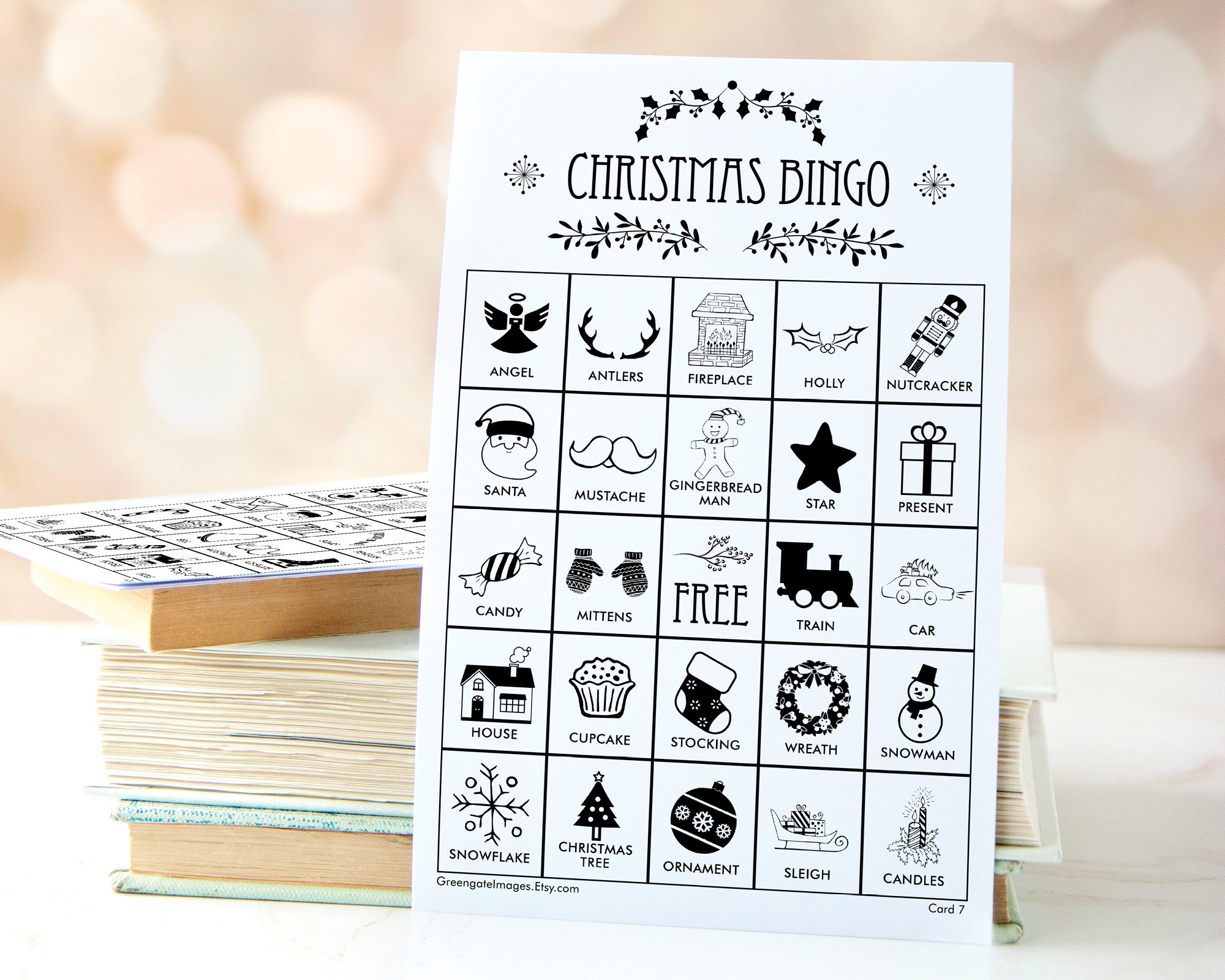 Black And White Christmas Bingo