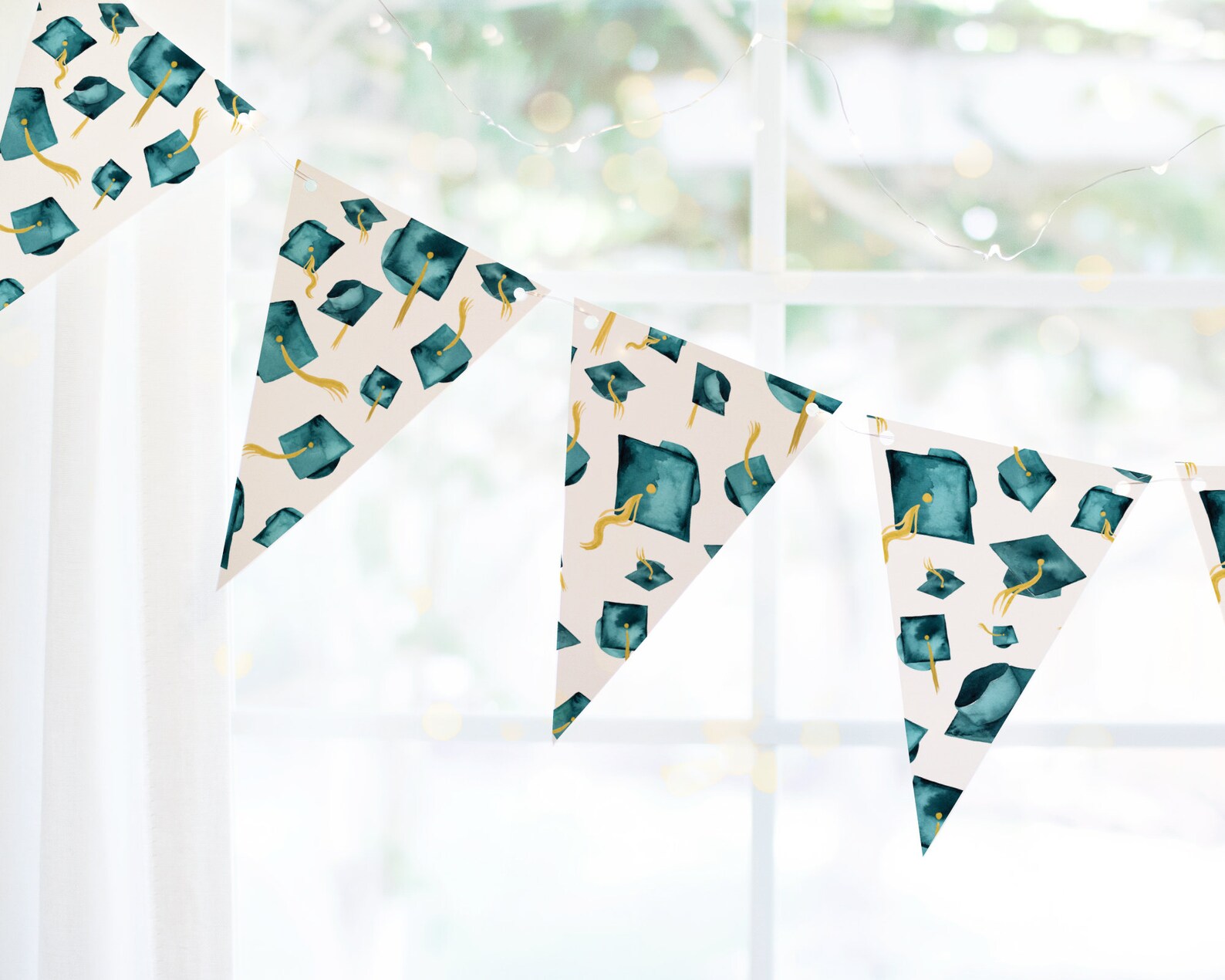 Teal Graduation Bunting PRINTABLE Graduation Cap Design - Etsy