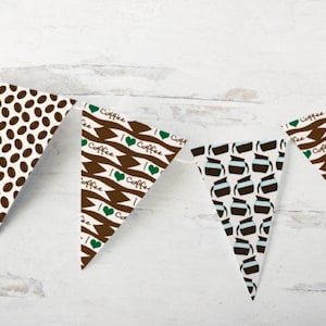 Coffee Bunting - PRINTABLE Coffee-themed Banner Flags W Coffee Beans ...
