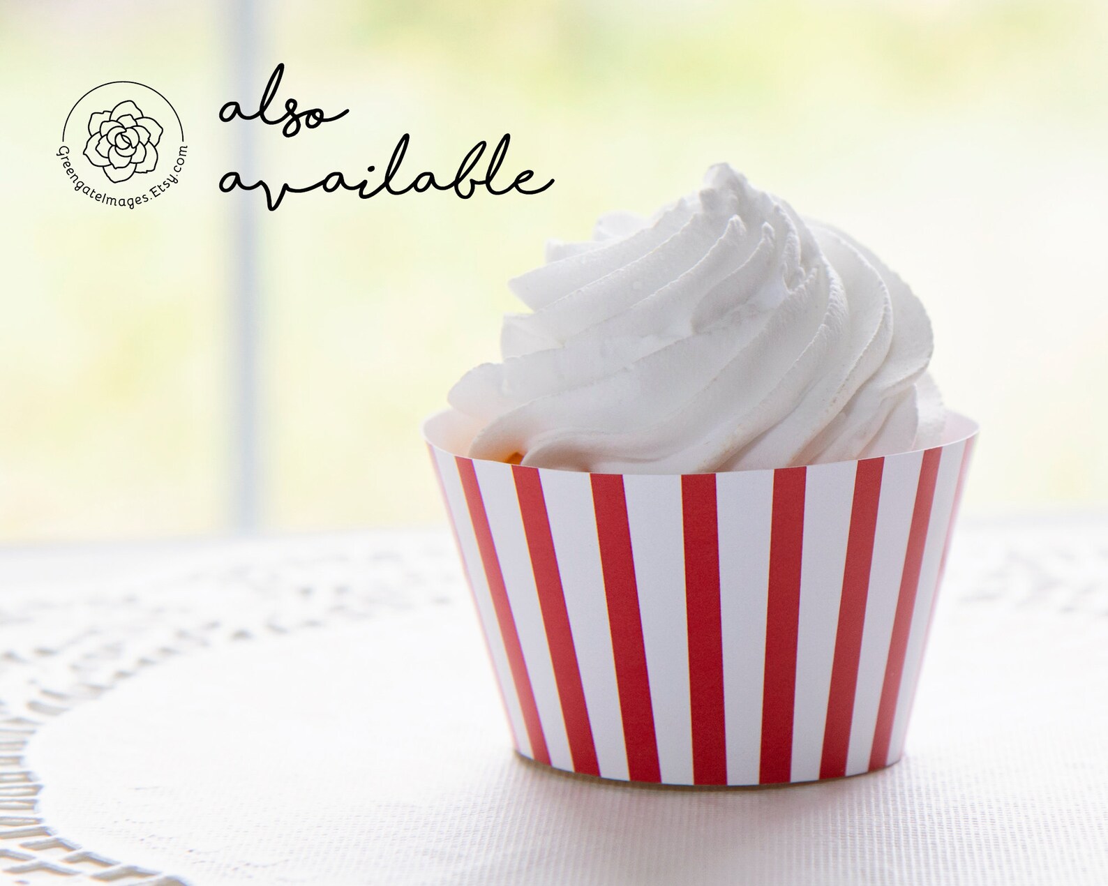 Red Striped Printable Cupcake Wrapper Instant Digital | Etsy