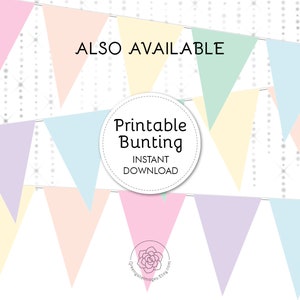 Printable Message Banner - Pastel Rainbow Bunting, Pink Peach Yellow ...