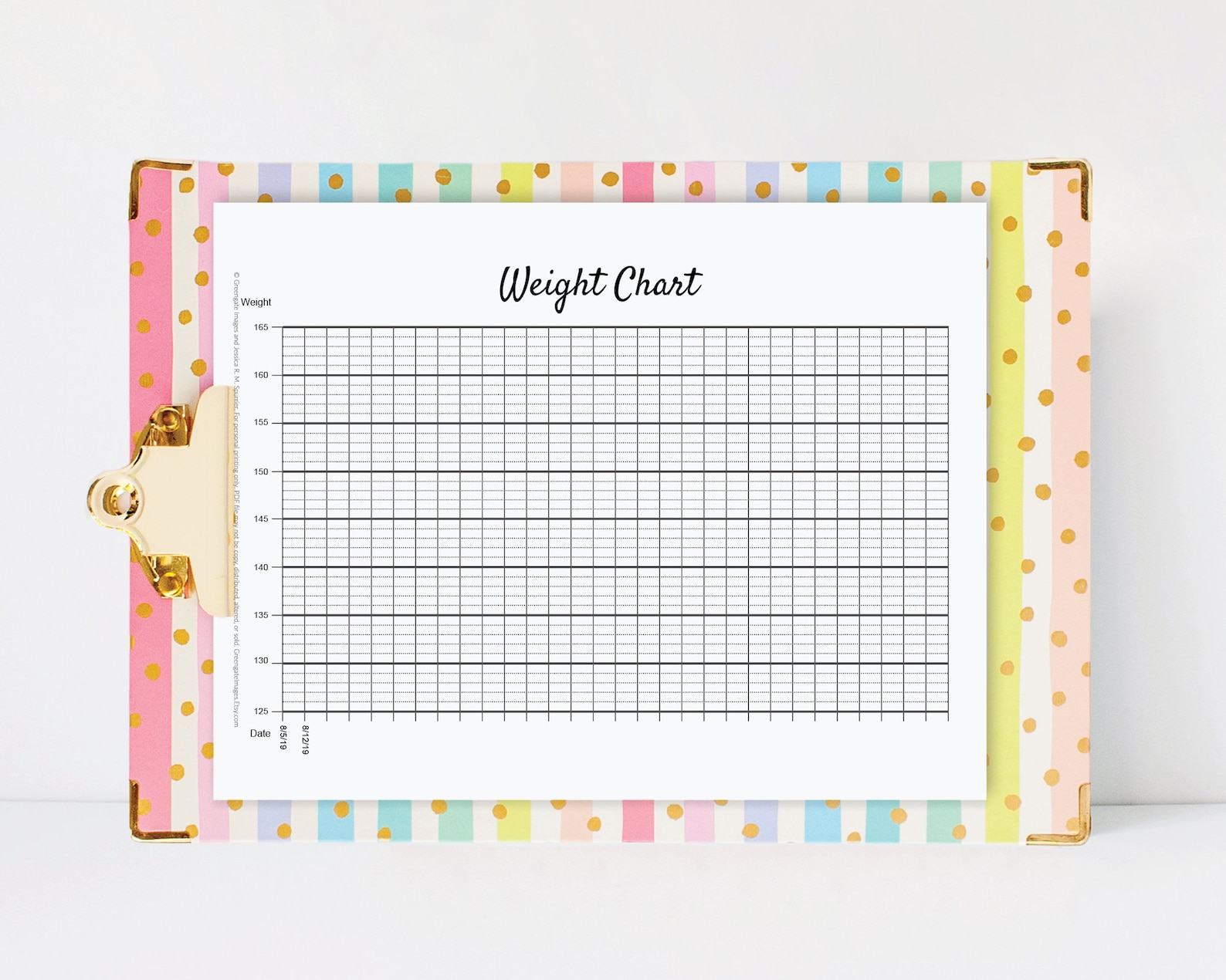 Weight Tracker Graphing Chart, Editable Pdf, Fitness Tracking, Progress ...