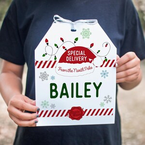 Giant XL Santa Gift Tag - PRINTABLE Editable Corjl, Extra Large Tag ...