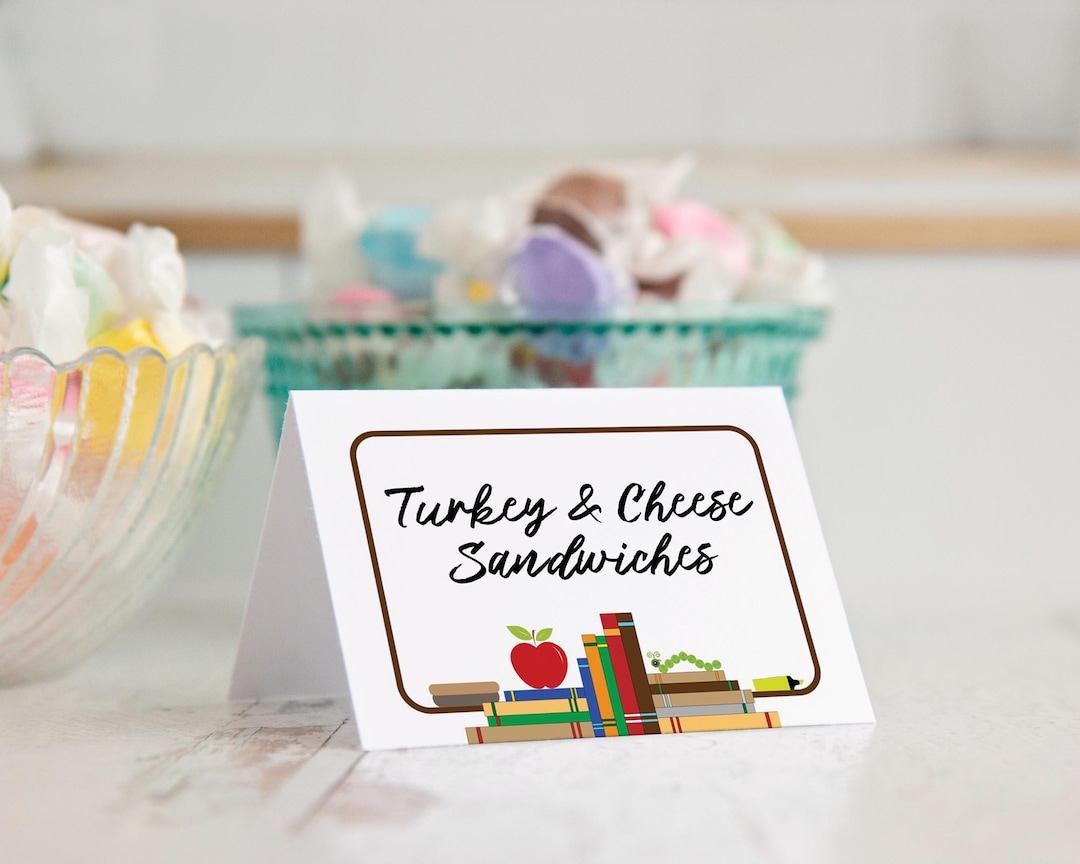 School Buffet Signs - Printable Placecards, Corjl, Buffet Cards, Food ...