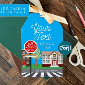 Crossing Guard Gift Tag - Jumbo PRINTABLE Editable Corjl, Xl Tag, Giant ...