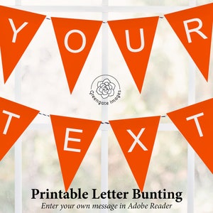 Orange Letter Banner - PRINTABLE, Editable Banner PDF. Instant Digital ...
