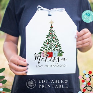 Giant XL Christmas Gift Tag - PRINTABLE Editable Corjl, Extra Large Tag ...