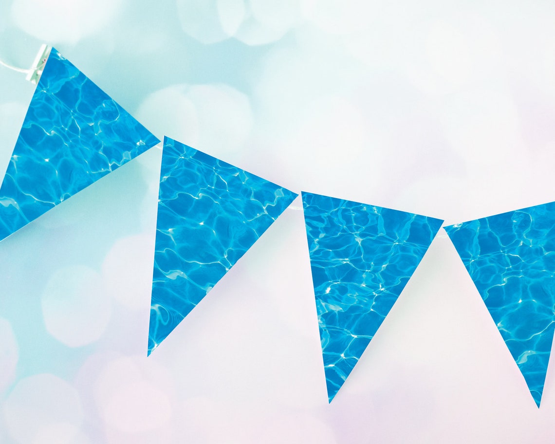 Swimming Pool Bunting PRINTABLE Decorations for Pool Party - Etsy