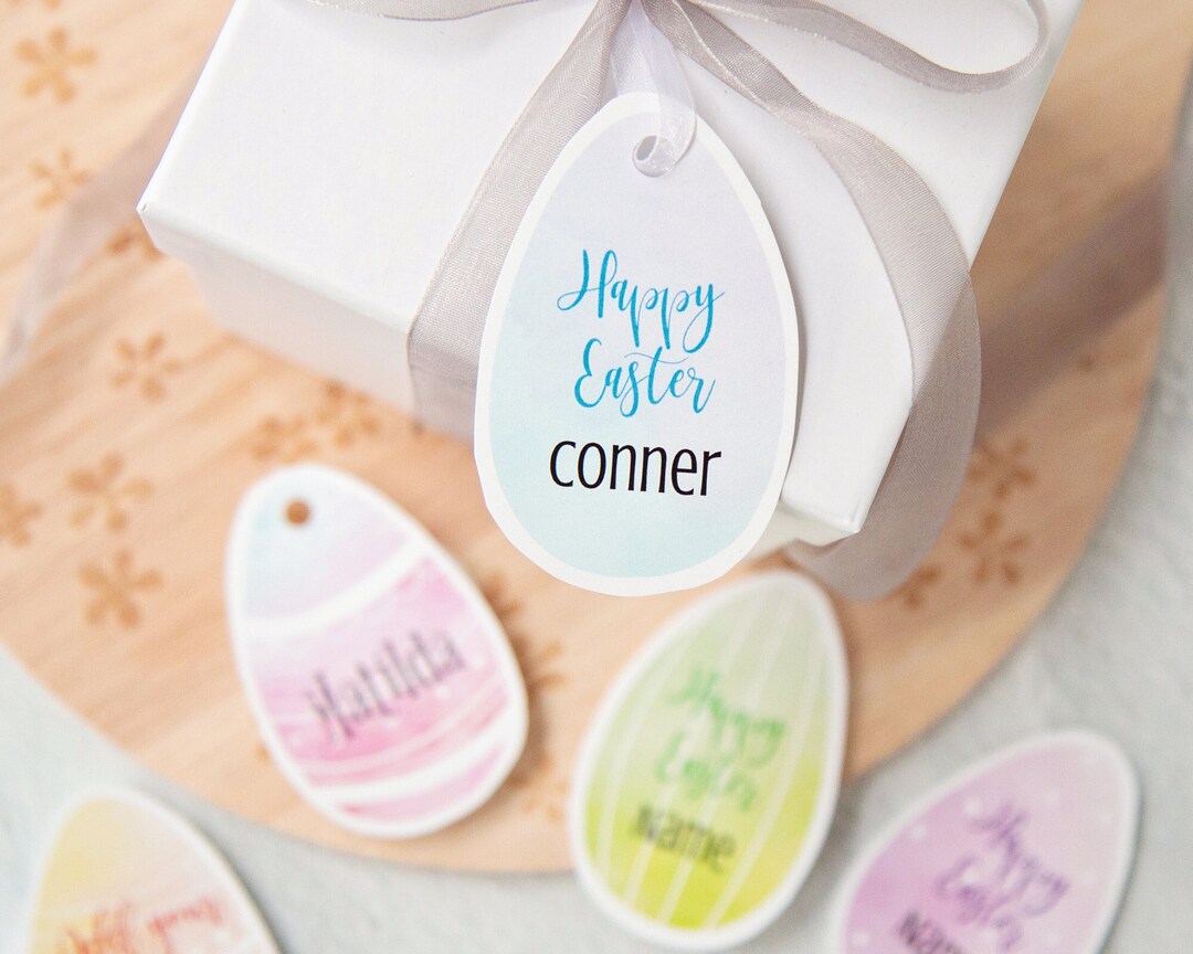 Easter Egg Gift Tags - Corjl Editable, Favor Tag, Printable Hang Tag ...