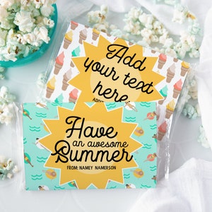 Summer Popcorn Wrapper Duo PRINTABLE Microwave Popcorn Wrapper That You ...