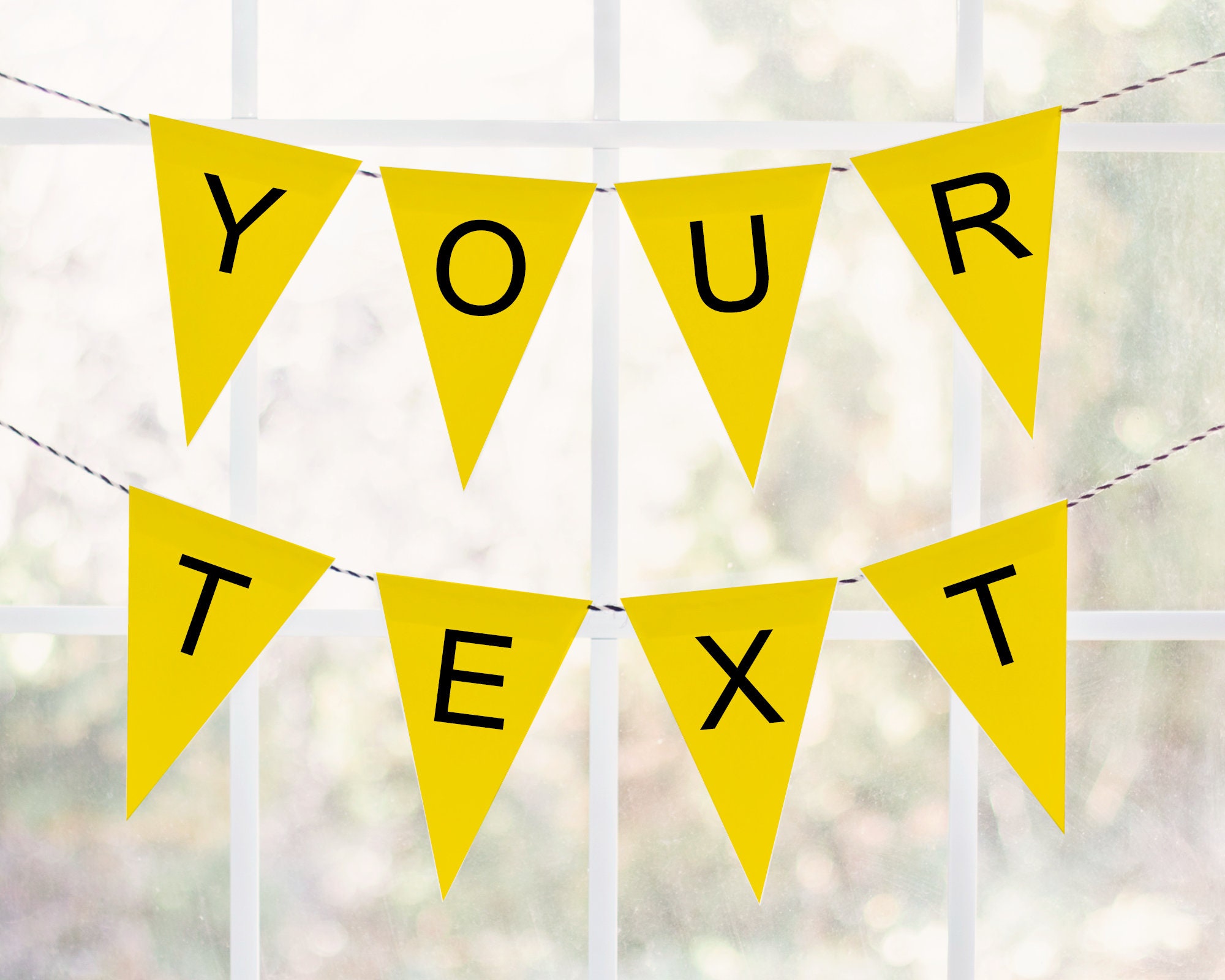 Yellow Letter Banner - PRINTABLE, Editable Banner PDF. Instant Digital ...