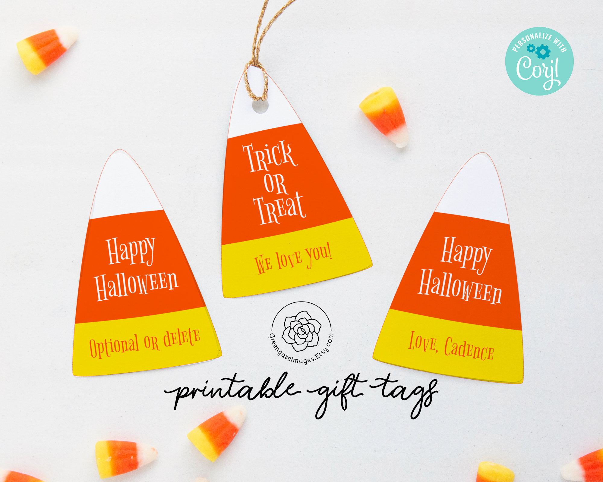 Candy Corn Gift Tags Printable bag tags that you can | Etsy