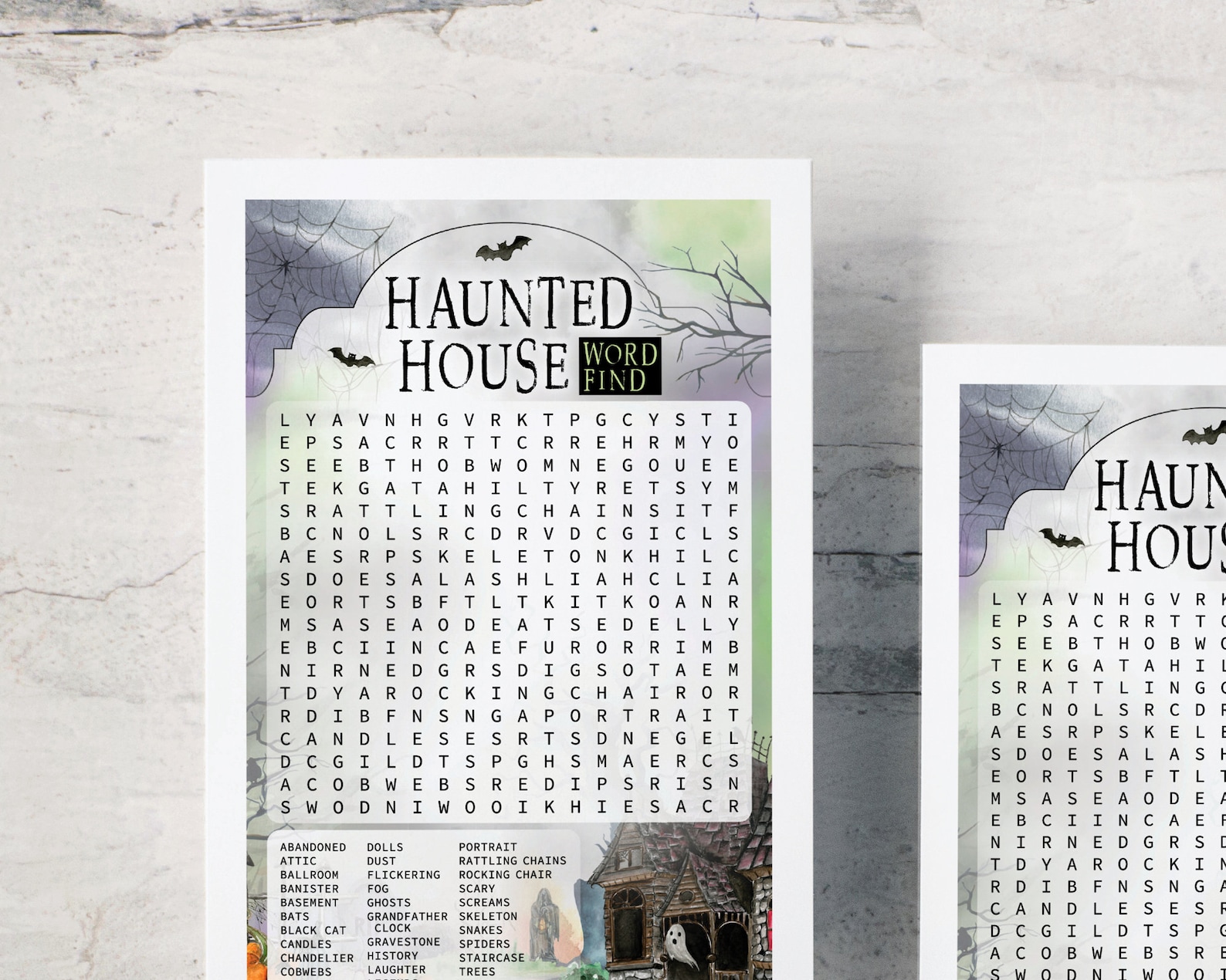 Haunted House Word Find PRINTABLE Downloadable Activity. - Etsy