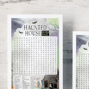 Haunted House Word Find - PRINTABLE Downloadable Activity. Halloween ...