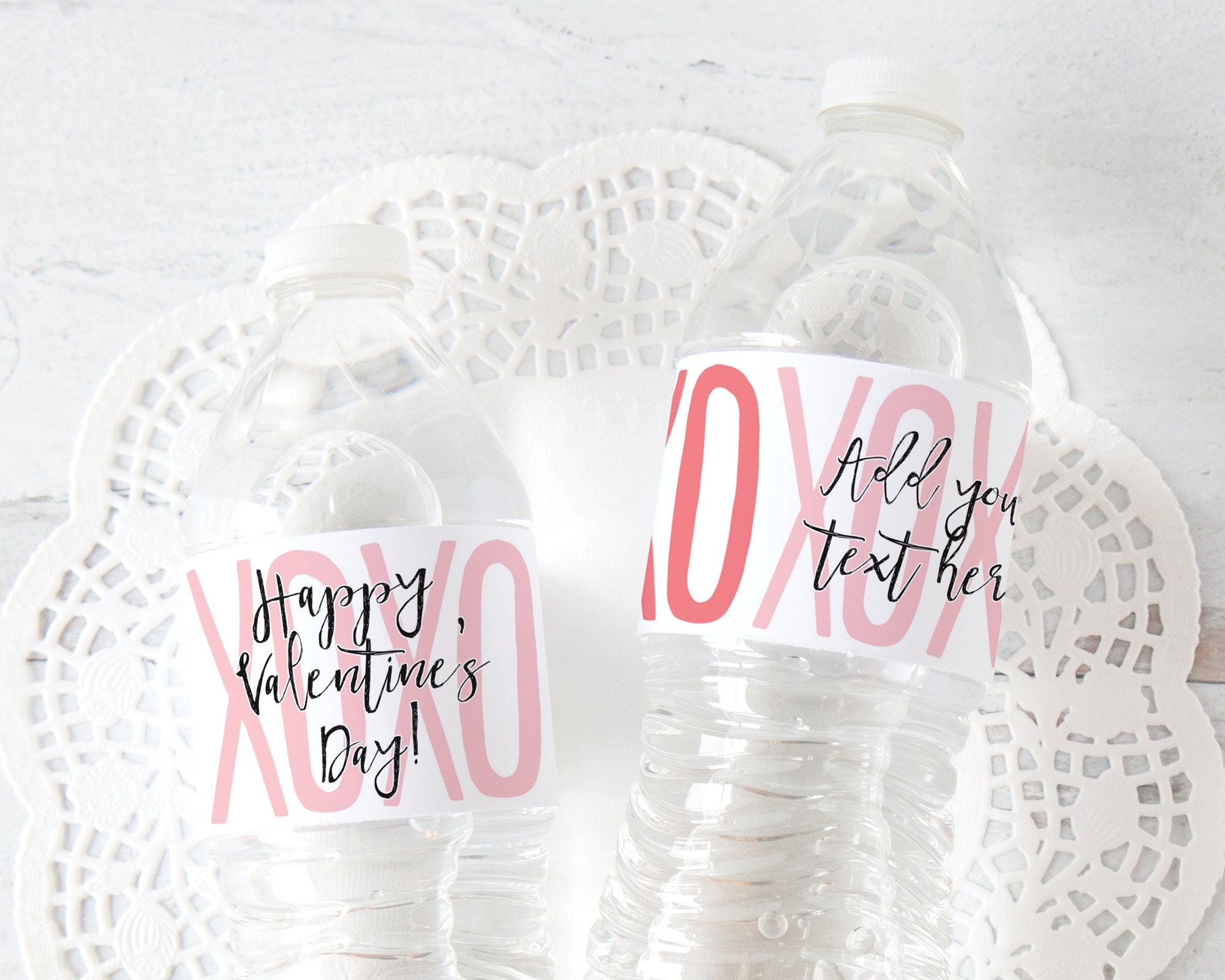 Valentine Water Bottle Label - Printable, Corjl Editable, Beverage Wrap ...