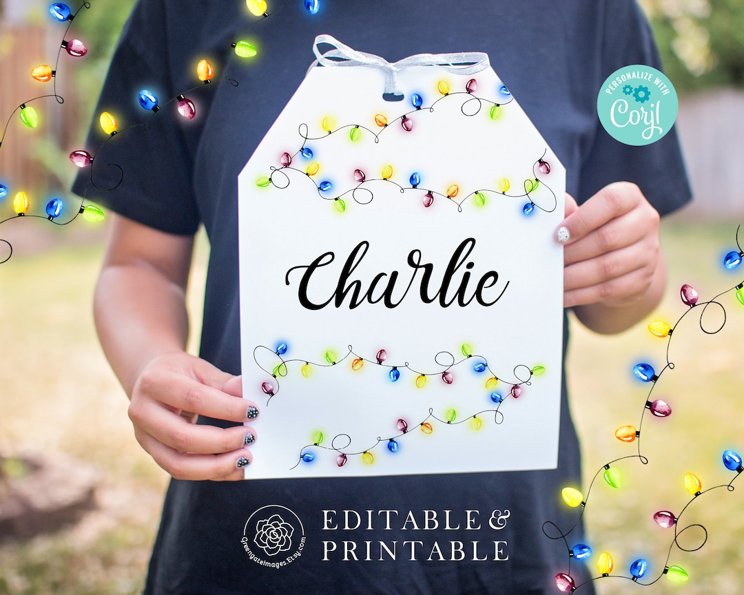 Giant XL Christmas Gift Tag - PRINTABLE Editable Corjl, Extra Large Tag ...